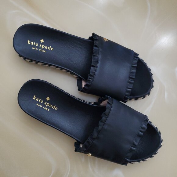 kate spade | Shoes | Kate Spade New York Womens Zahara Leather Slide ...